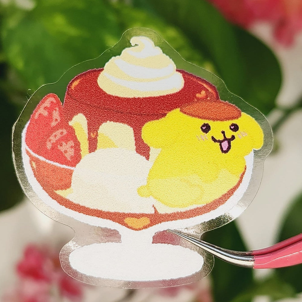 Purin Japanese Caramel Custard Pudding Transparent Vinyl Sticker